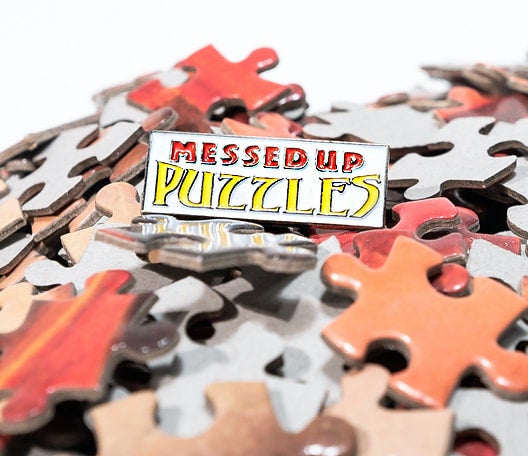 The Official Messed Up Puzzles Enamel Pin | Stabby Stabby! | Messed Up ...